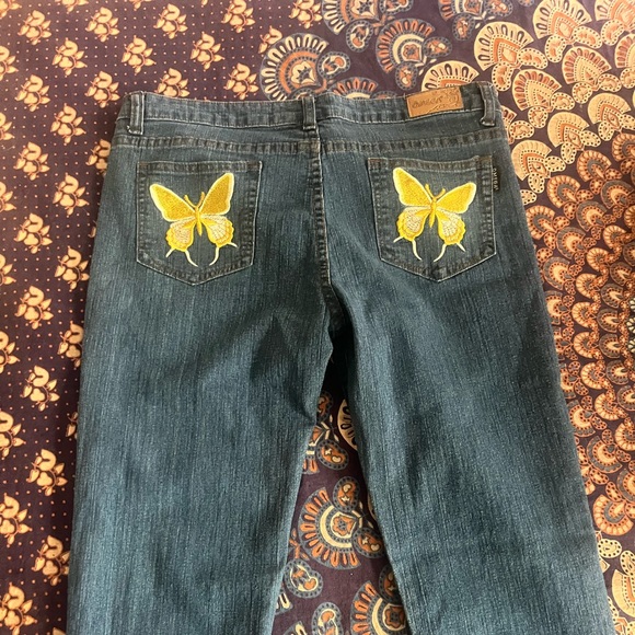 Omega | Jeans | Omega Size 1 Jean With Yellow Butterfly Pockets | Poshmark